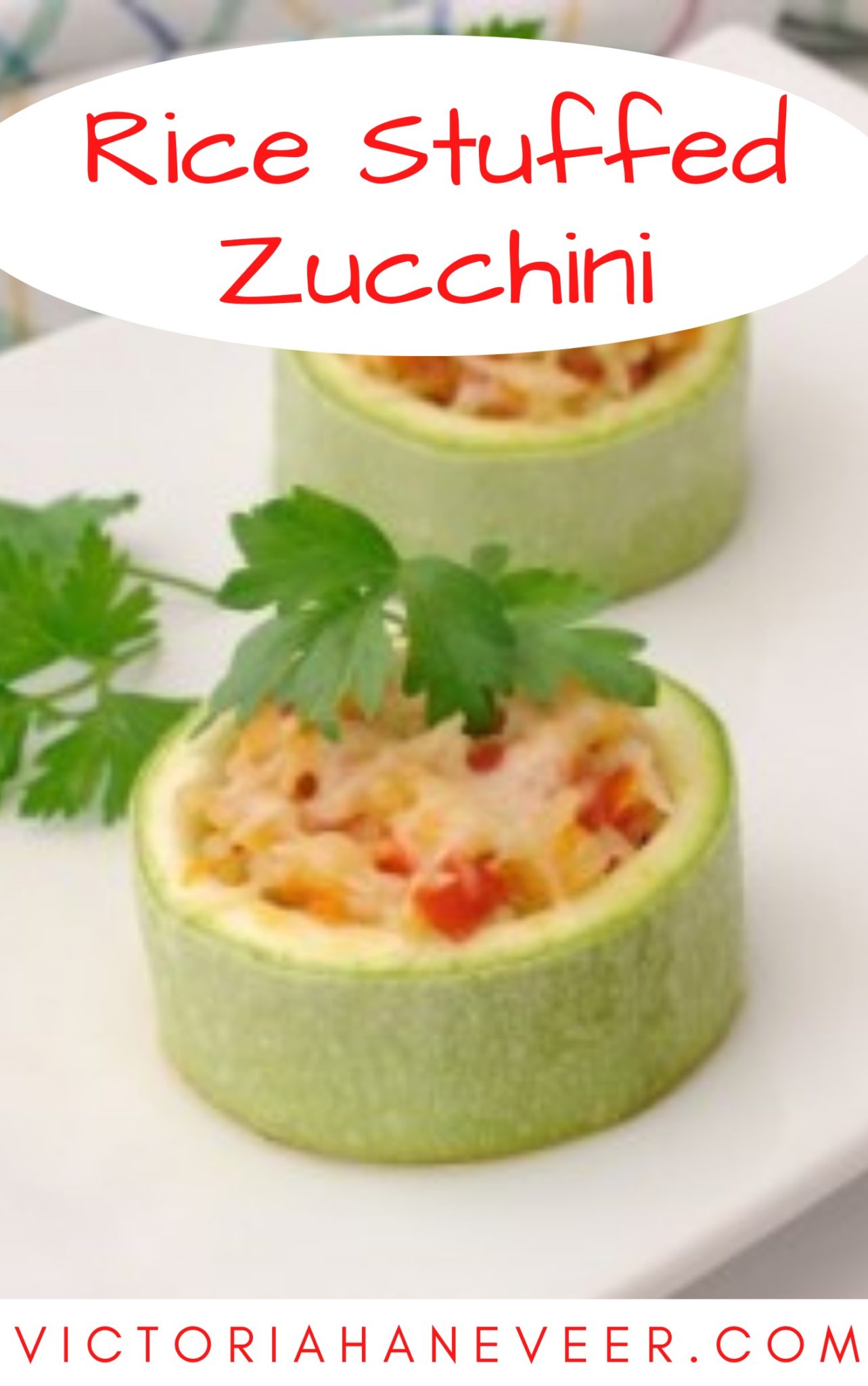Rice Stuffed Zucchini with Walnuts and Healthy Vegetables